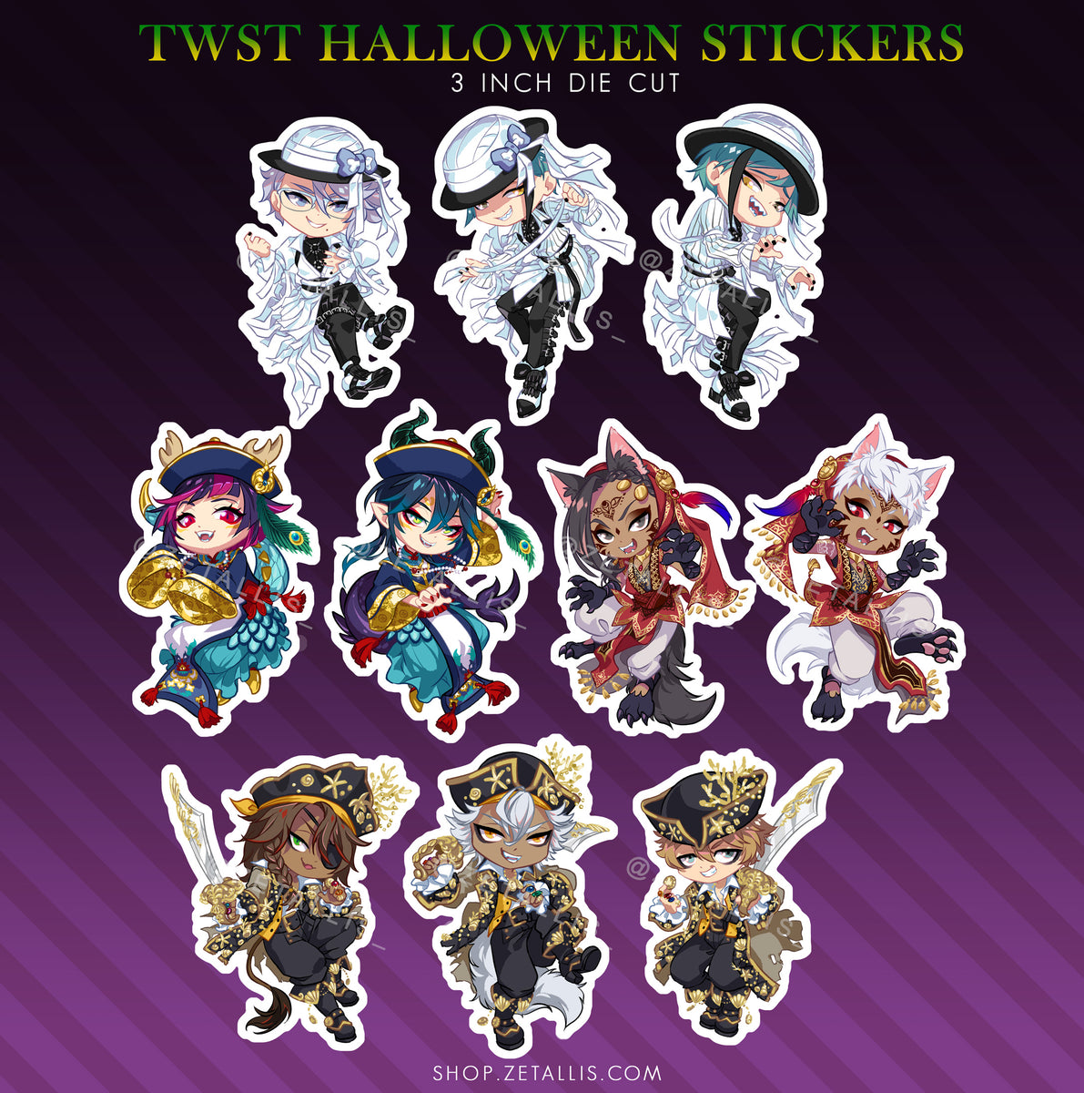 TWST Halloween Stickers – zetallis